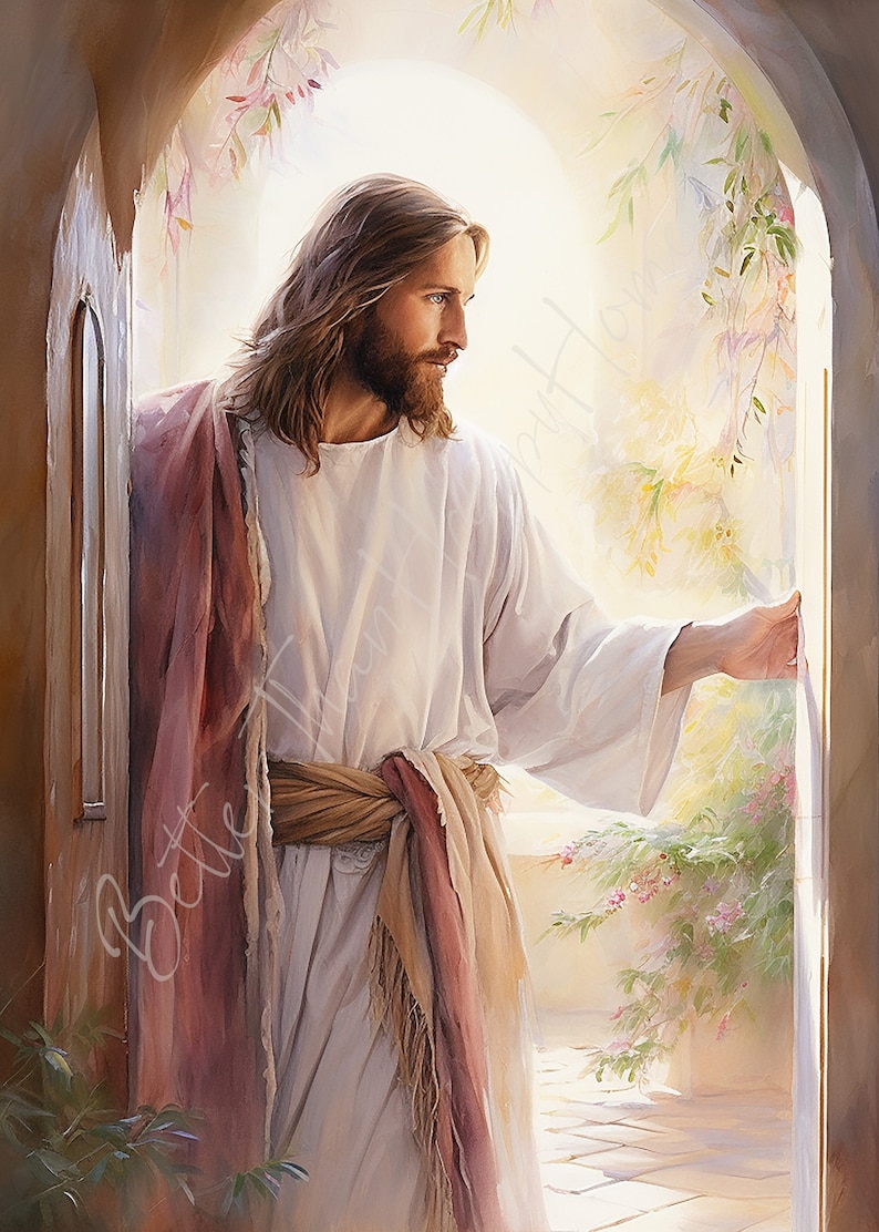 Let Him In Jesus Christ at the door Savior Christian Wall Art Religious ...