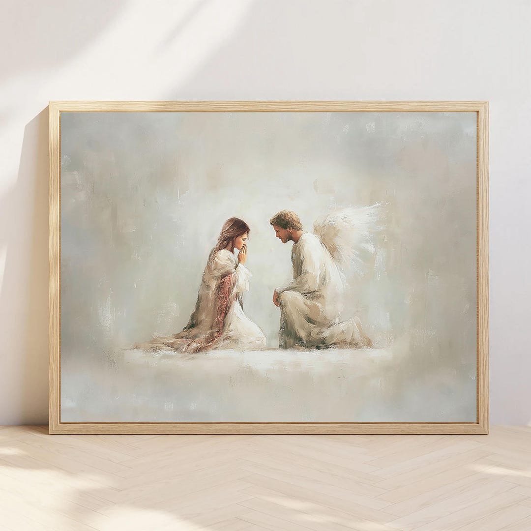 Virgin Mary and Angel Gabriel, Christmas Artwork (digital Download ...
