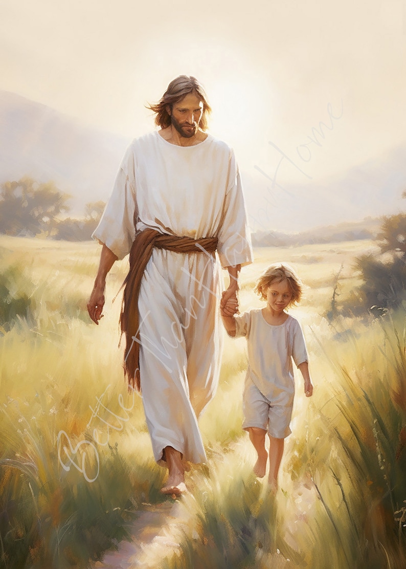 Let Me Guide You Jesus and Child Savior Christian Wall Art Religious ...