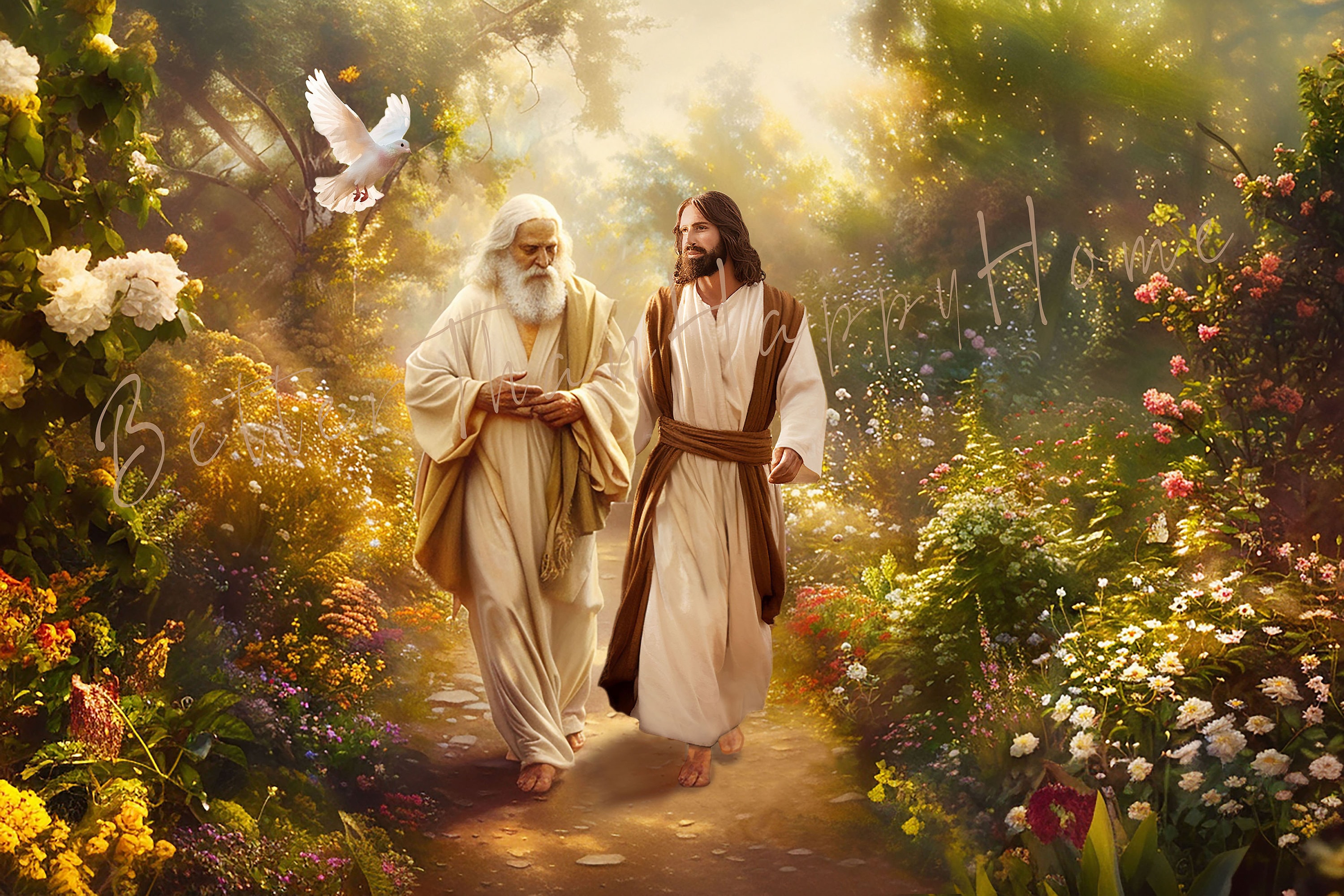 The Trinity God the Father, Jesus Christ, Holy Spirit. Christian Wall ...