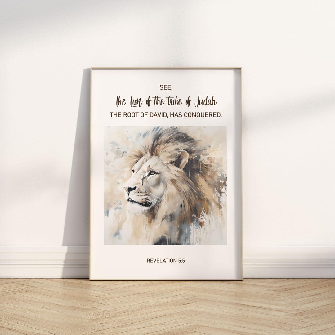 Lion of Judah Bible Verse Print: Christian Home Decor (digital Download ...