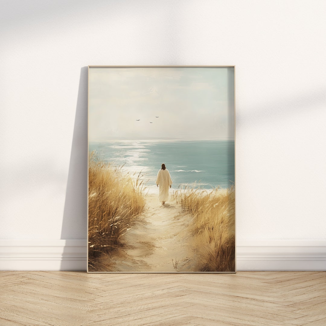 Divine Lifeguard Jesus Christ Art, Savior at the Sea, Digital Download ...