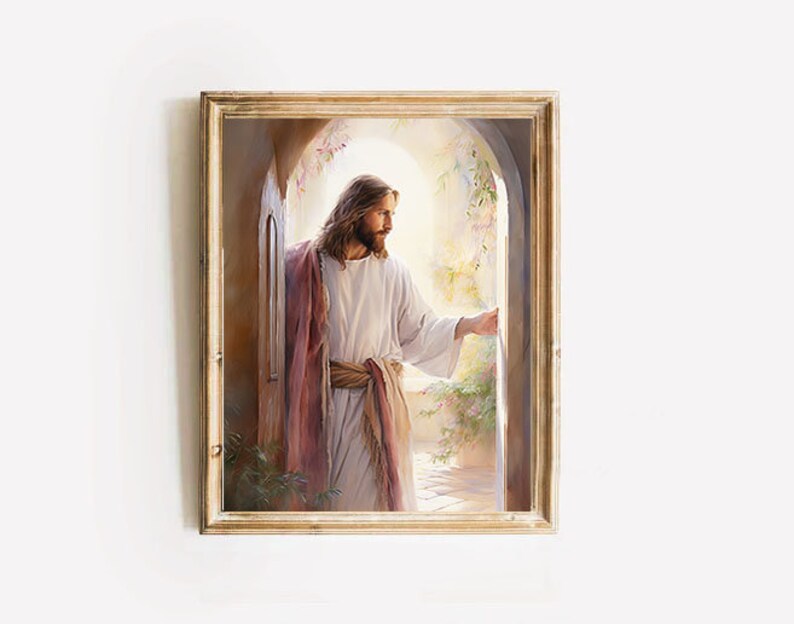 Let Him In Jesus Christ at the door Savior Christian Wall Art Religious ...