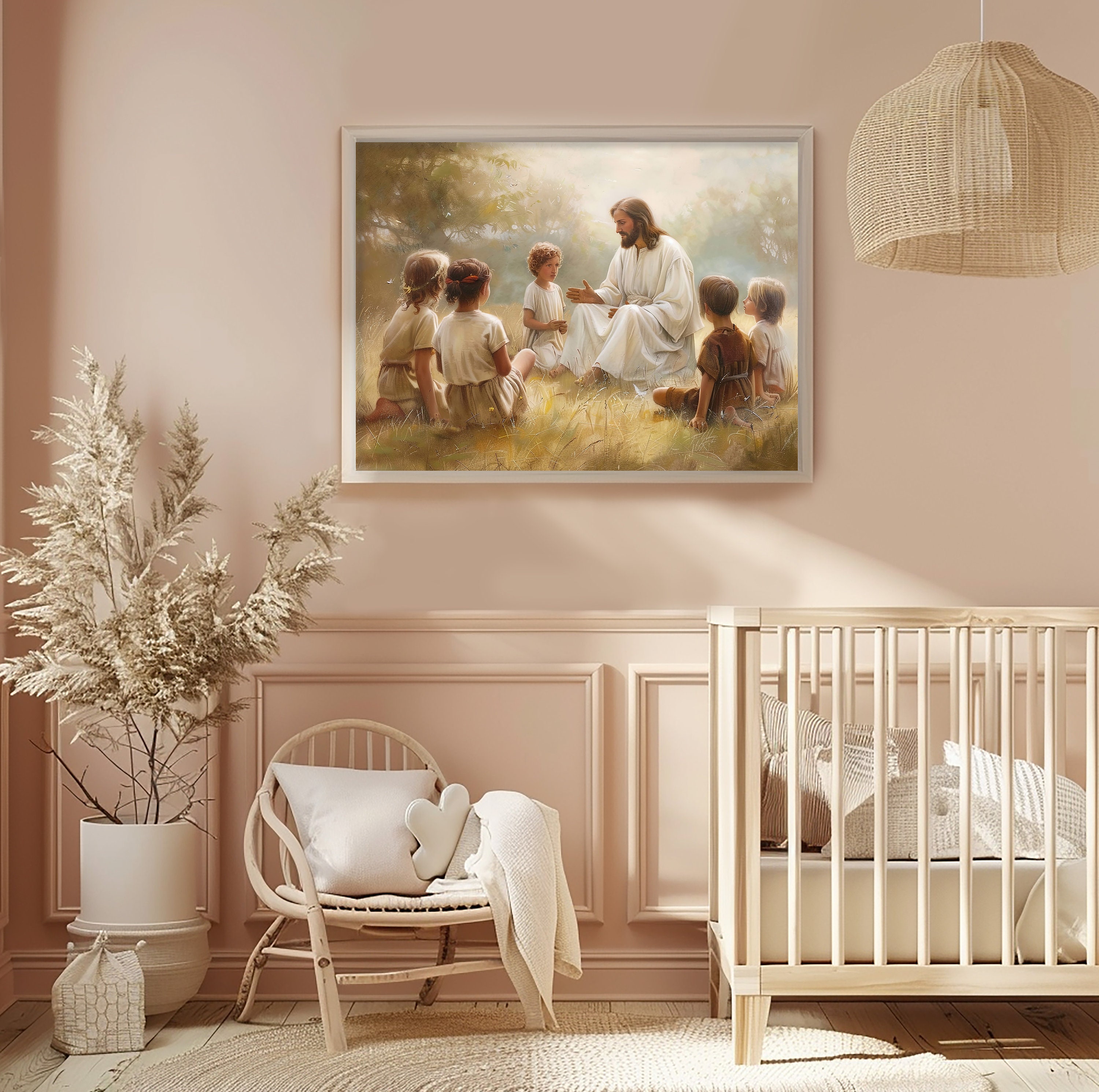 Jesus Christ Teaching Children Watercolor Print: Vintage Christian Art (digital Download) - Etsy