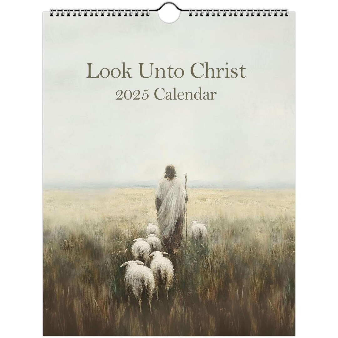 12 Month Wall Calendar 2025 Christian Calendar, Jesus Artwork Single ...