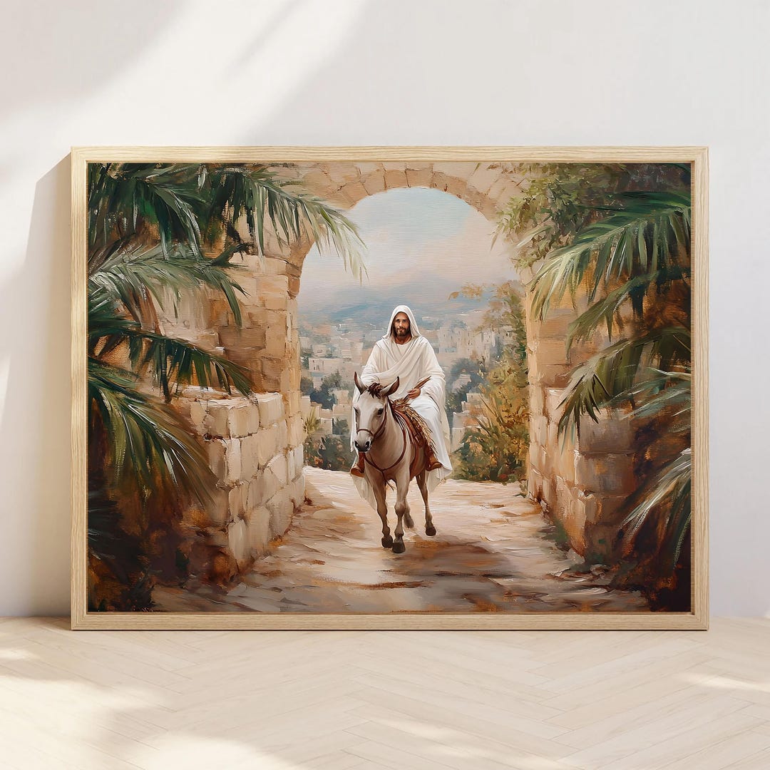 Jesus Triumphal Entry Into Jerusalem Print, Palm Sunday Wall Art ...