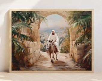 Jesus Triumphal Entry Into Jerusalem Print, Palm Sunday Wall Art ...