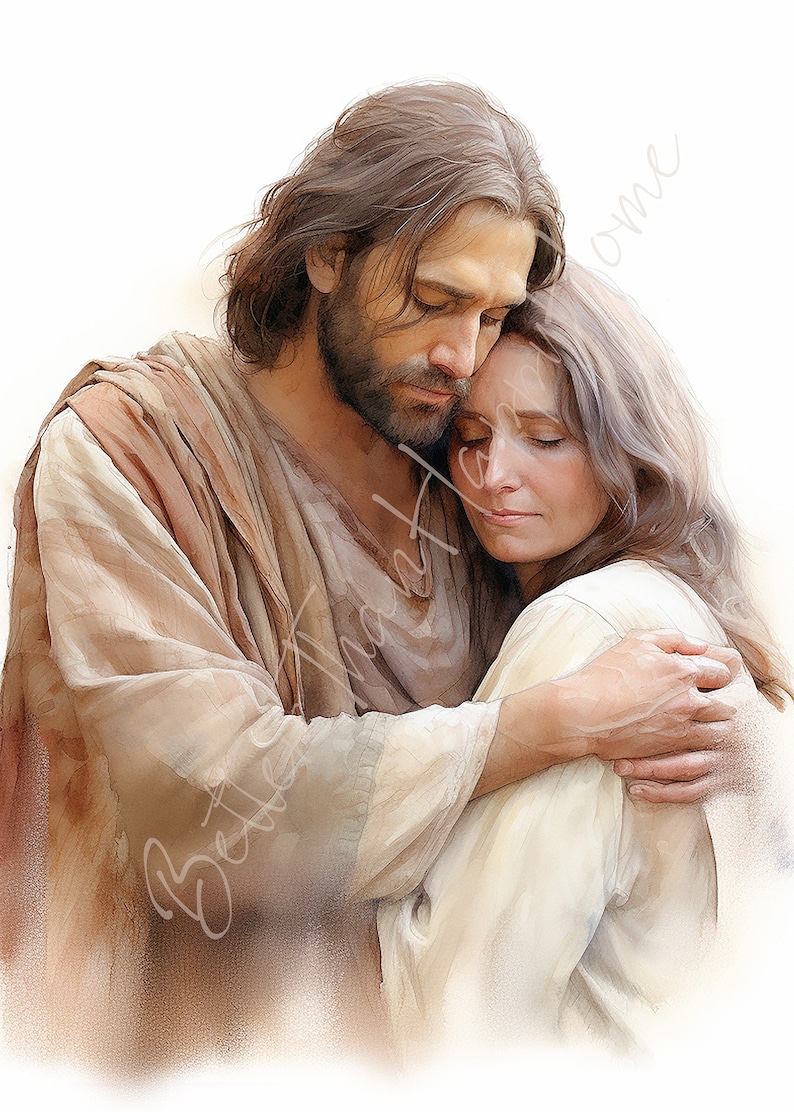 Jesus Christ Comforting a Women Savior Christian Wall Art Religious ... Jesus Christ Comforting a Women Savior Christian Wall Art Religious ...
