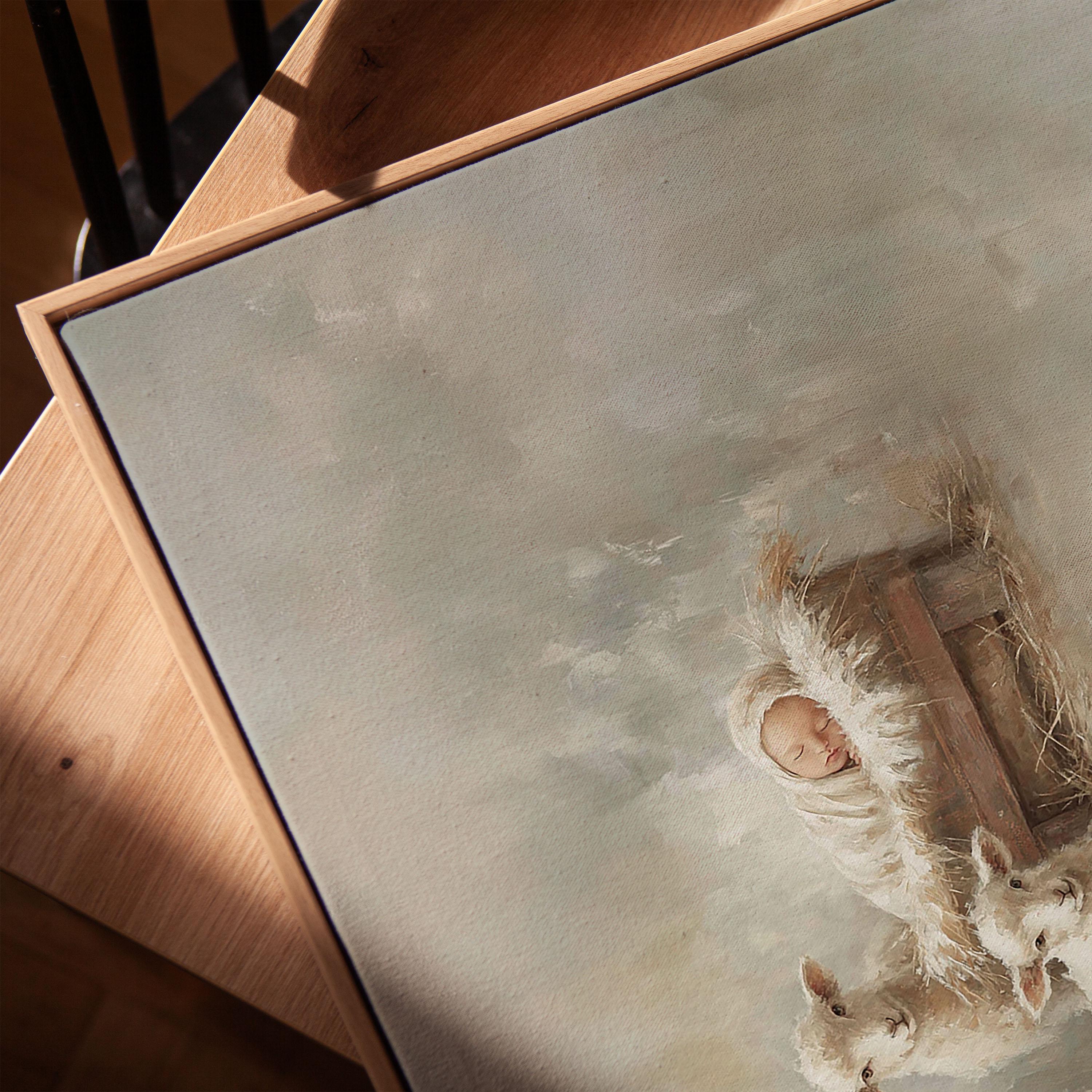 Christmas Nativity Canvas Print: Baby Jesus Manger Scene, Christian ...