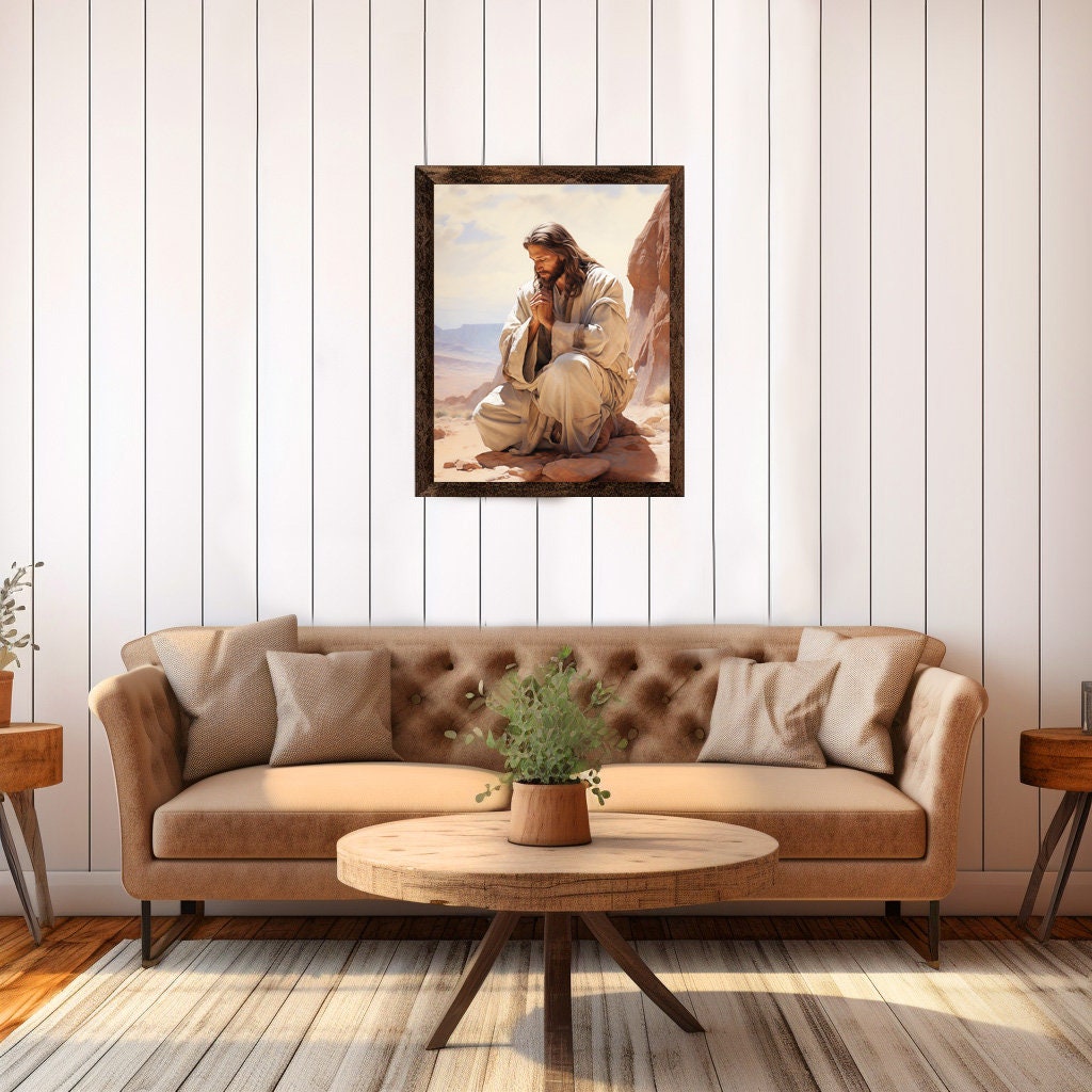 40 Days Jesus Christ in the Desert Savior Christian Wall Art Religious ...