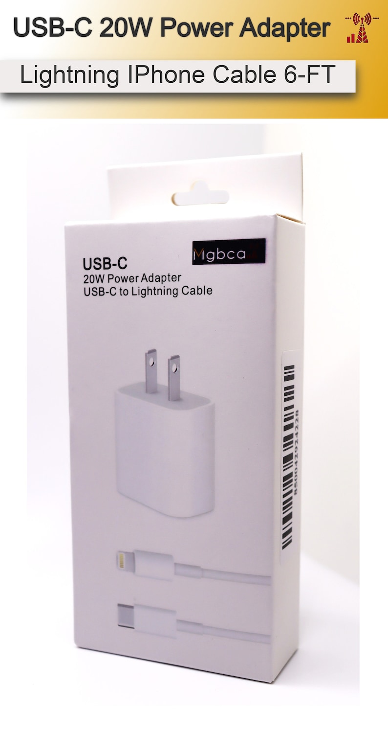 Mgbca Fast Charge 20 Watt USB-C Wall Adapter, Plus Cable Cord ...