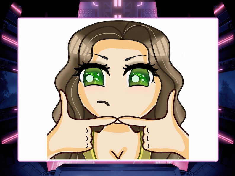 Twitch Emote L Chibi Girl L Green Eyes L Shy L Oopsies L - Etsy