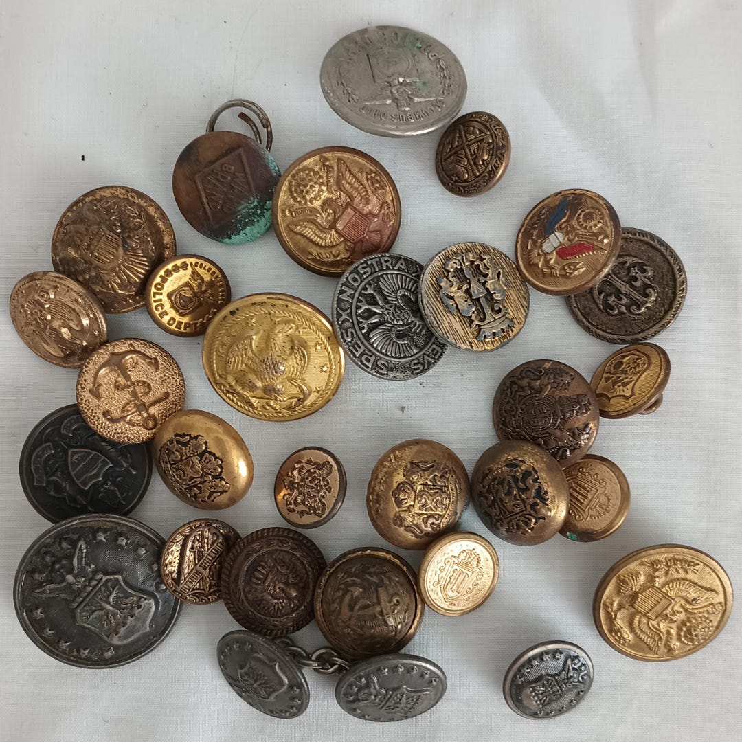 Vintage Brass Buttons, Military and Other - Etsy