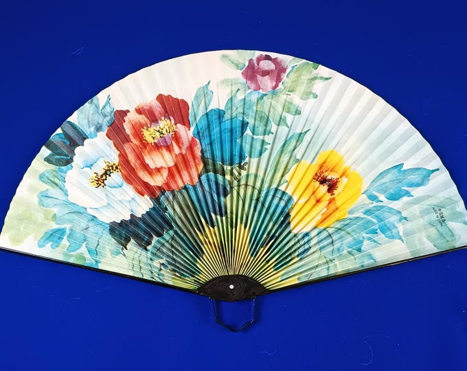 Chinese Fan Graced With Lovely Flowers - Etsy