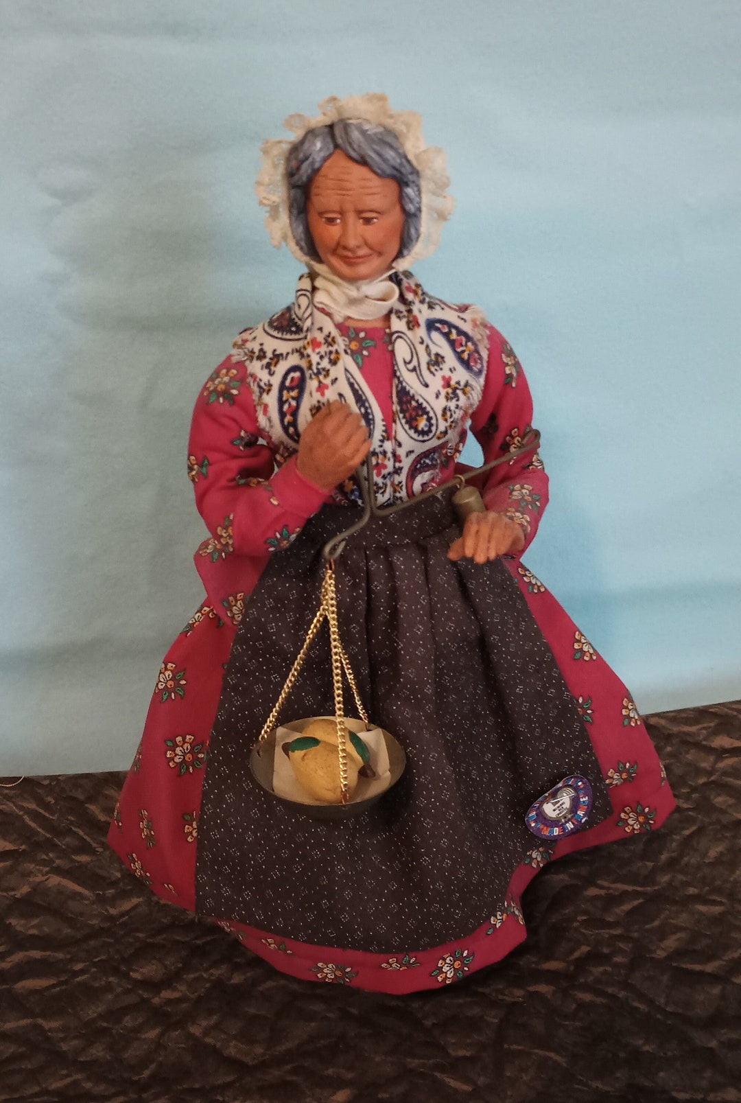 Santon Doll From France, Weighing Fruit to Sell - Etsy