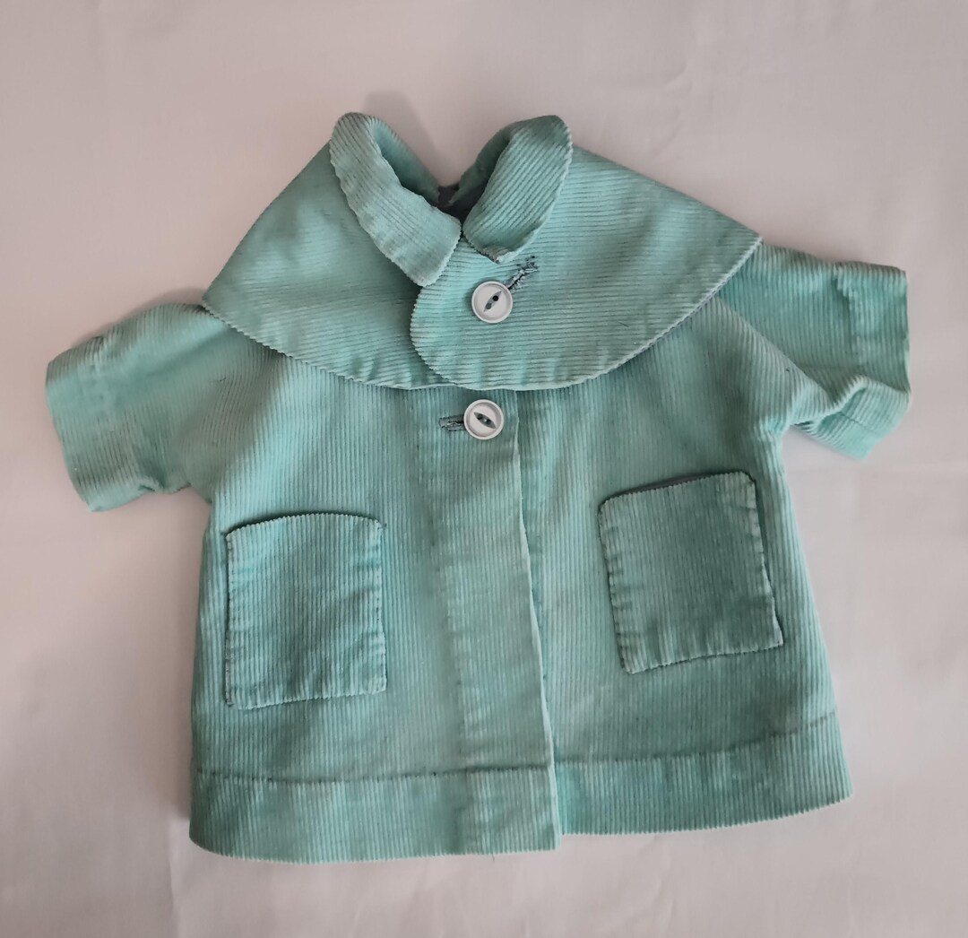 Light Blue Corduroy Doll Coat With Cape to Fit Larger Body or Baby Doll ...