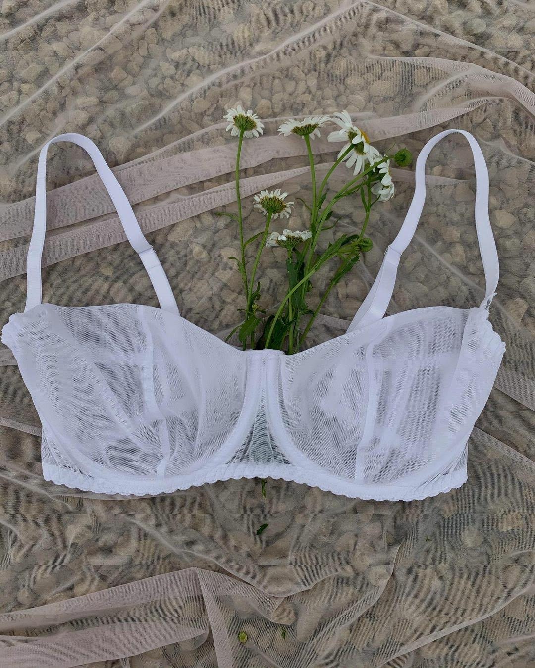 Weißes Mesh Dessous Set weißer BH und Höschen Flitterwochen - Etsy.de