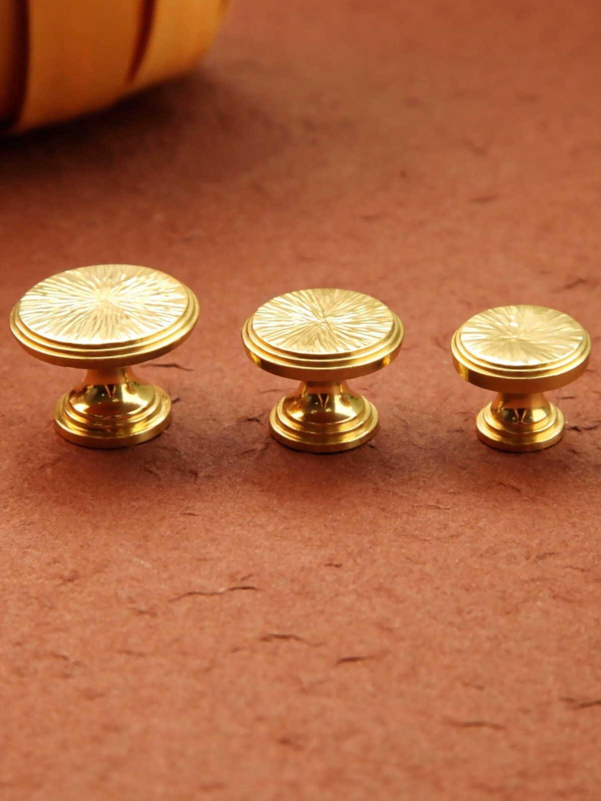 Hammered Brass Cabinet Knobs Gold Dresser Knobs Brass Drawer Knobs ...