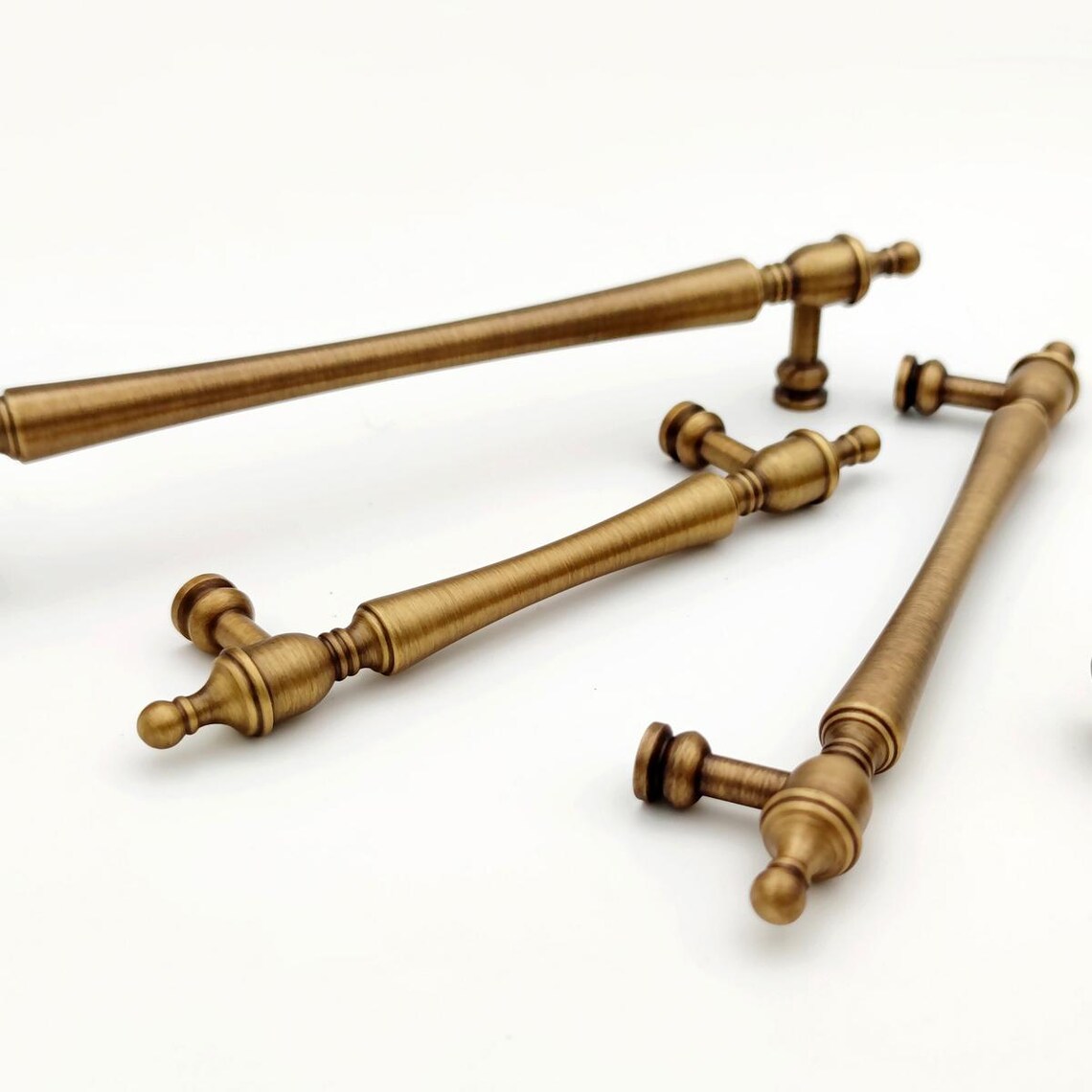 Old Brass Drawer Pulls Aged Brass Kitchen Pulls Vintage Brass Handles Antique Cabinet Pulls ...