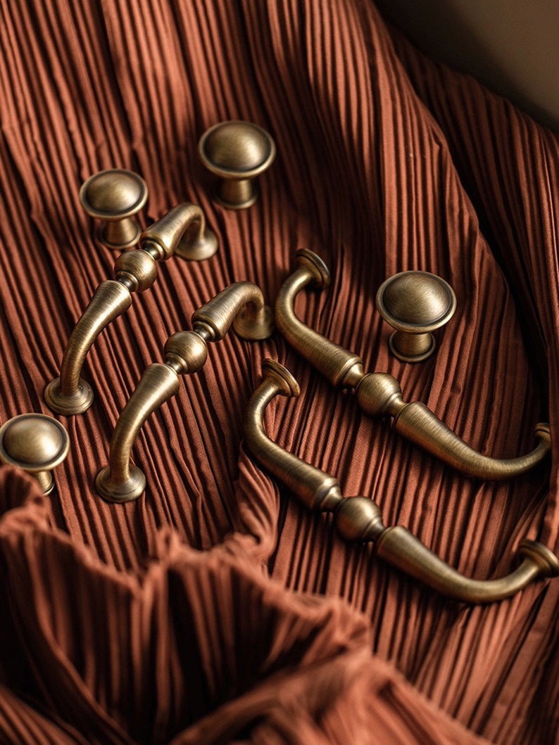 Antique Brass Handles Classical Aged Brass Kitchen Pulls Vintage Brass Handles Antique Cabinet ...