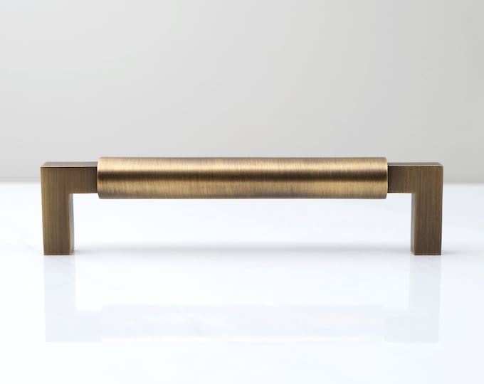 Antique Brass Cabinet Pulls, Solid Brass Door Handle, Cabinet Knobs, Brass Knobs, Traditional ...