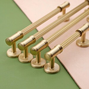 Linear Gold Brass Cabinet Pulls Art Deco | Modern Brass Drawer Handles ...