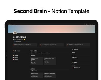 Notion Template: ULTIMATE Second Brain | Building a Second Brain | PARA Method | Editable ...