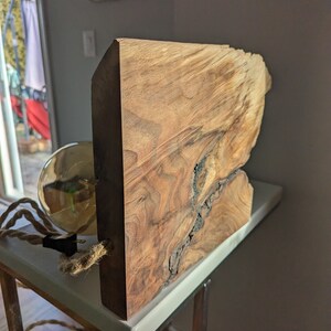 Unique Black Walnut Led Lamp - Etsy