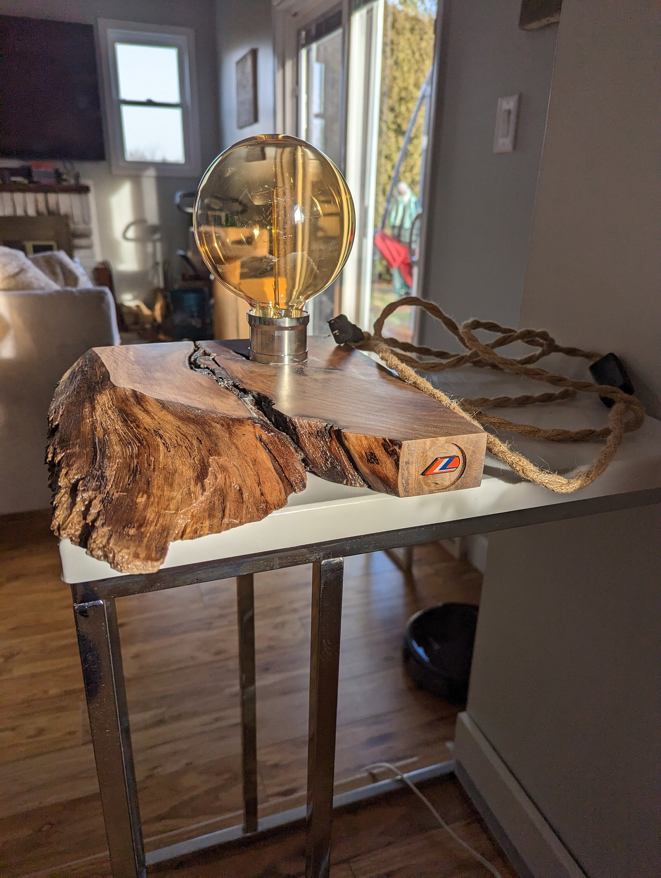 Unique Black Walnut Led Lamp - Etsy