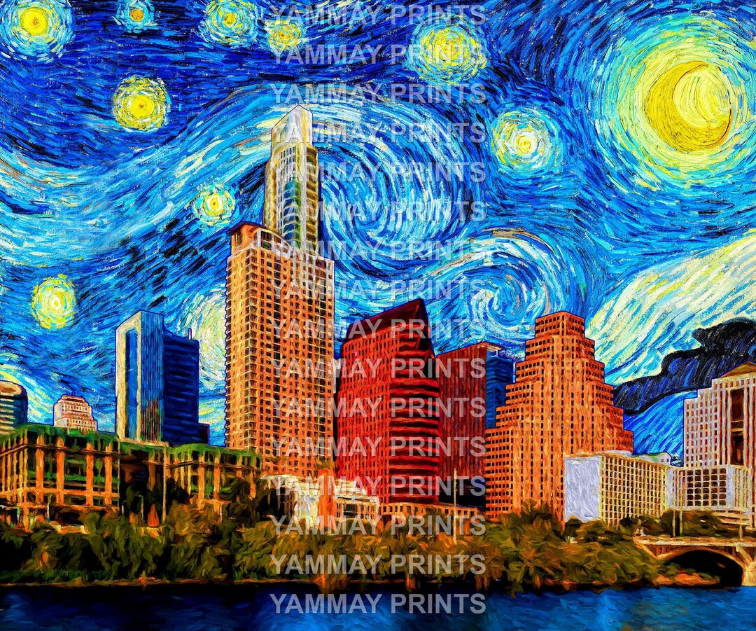 Austin Starry Night, PNG Digital Download, Instant Download, Vincent ...
