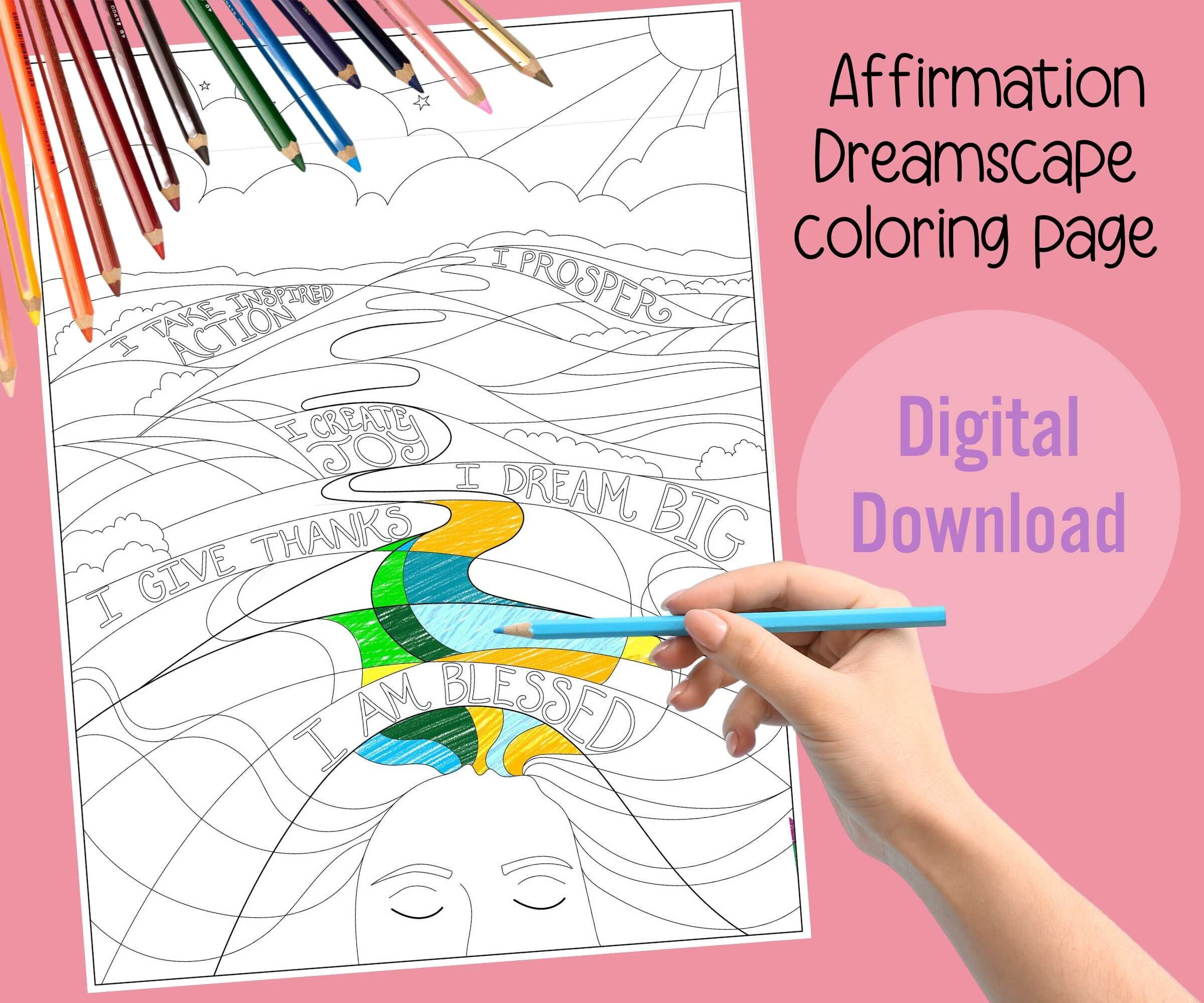 Self Care Printable Adult Coloring Page Original Art - Etsy