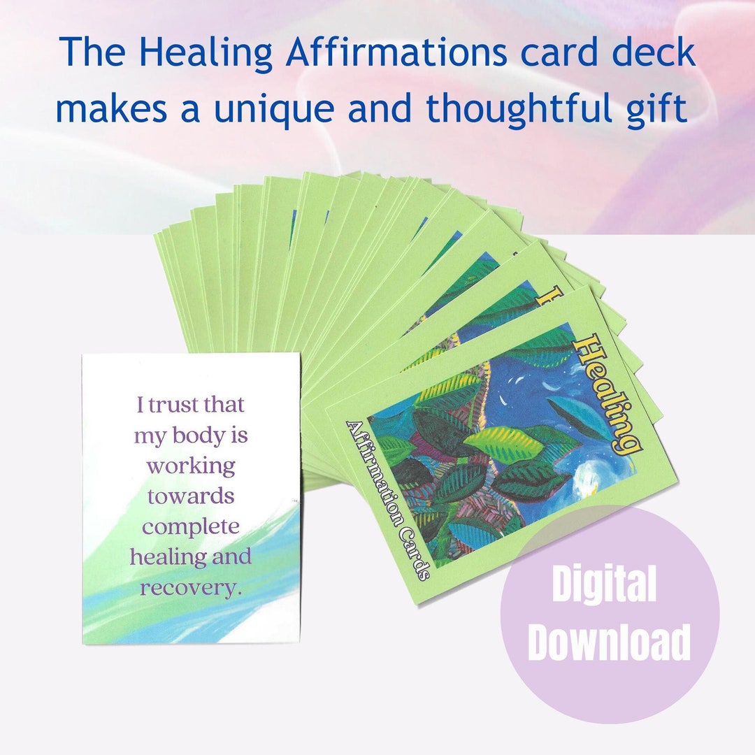 Healing Printable Affirmation Cards Unique Card Deck of 30 Instant ...