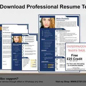Resume Template 2023, Professional Modern Resume Template for Pages ...