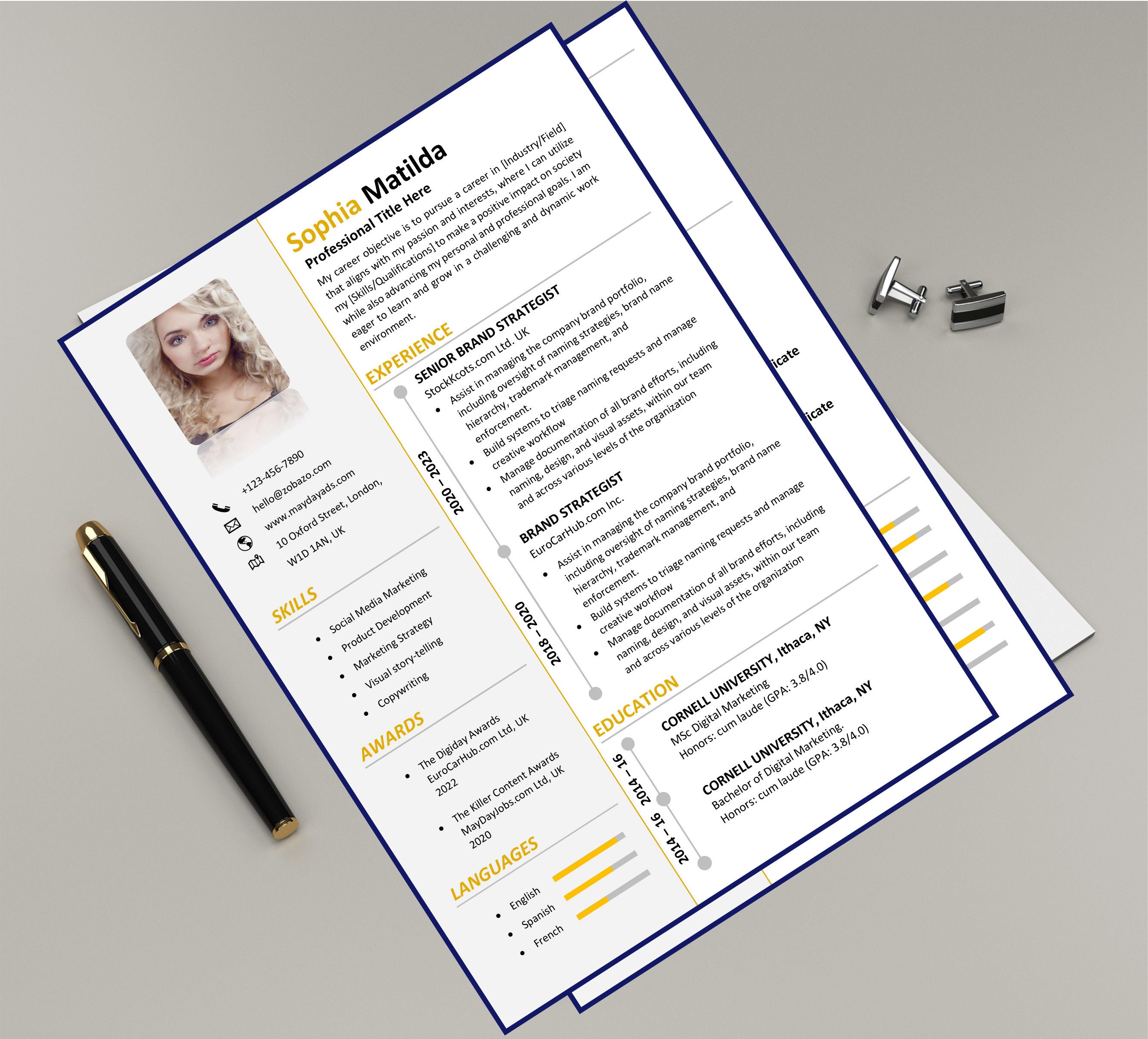 CV Template Yoga Teacher, Cv Bundle, Resume Template, Cv Template Uk ...