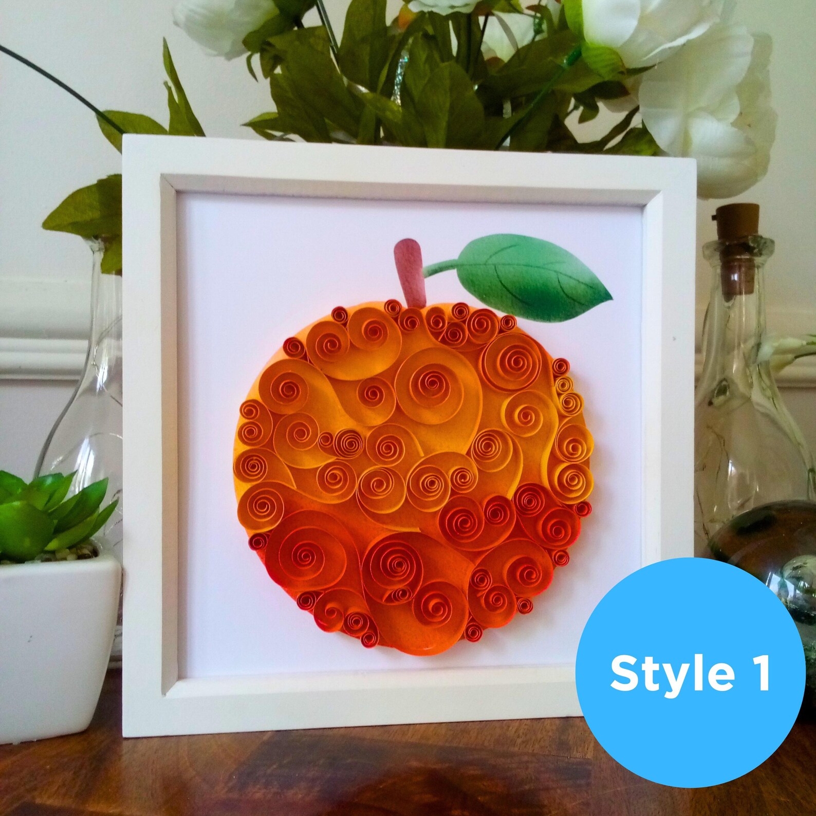 Handcrafted Orange Picture: Framed Fruit Wall Decor for Kitchen Wall ...