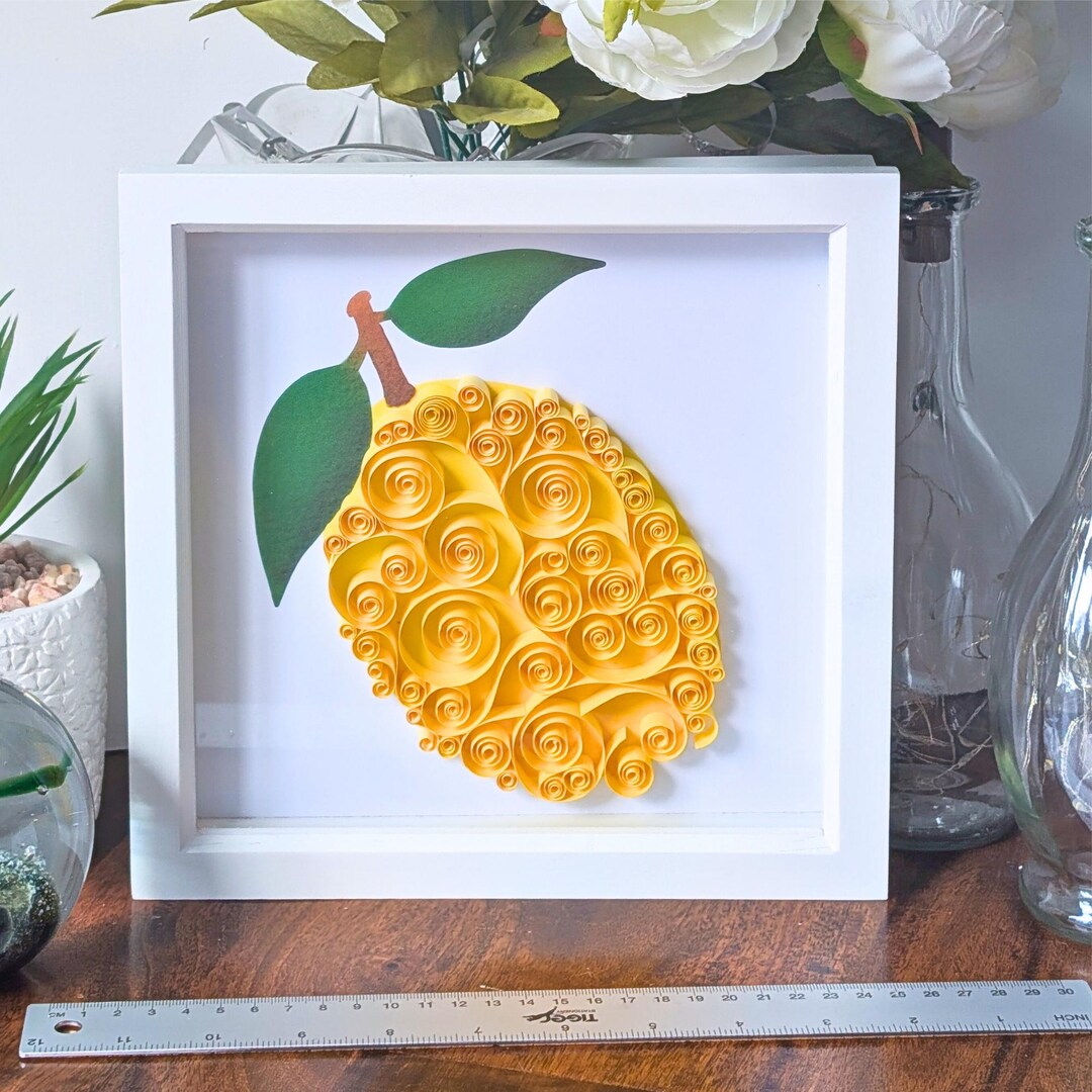 Handcrafted Lemon Picture: Quilled Paper Fruit, Wall Decor Gift, Unique ...