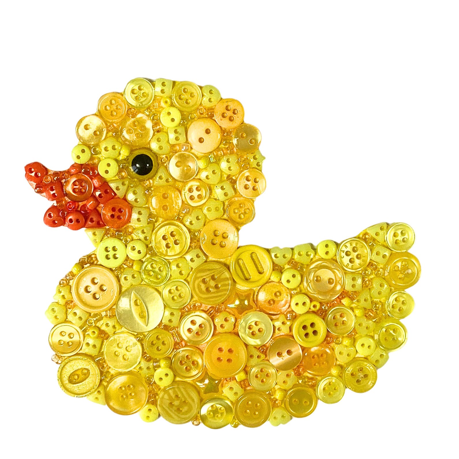 Yellow Rubber Duck Mosaic Picture Made From Buttons: Handcrafted ...
