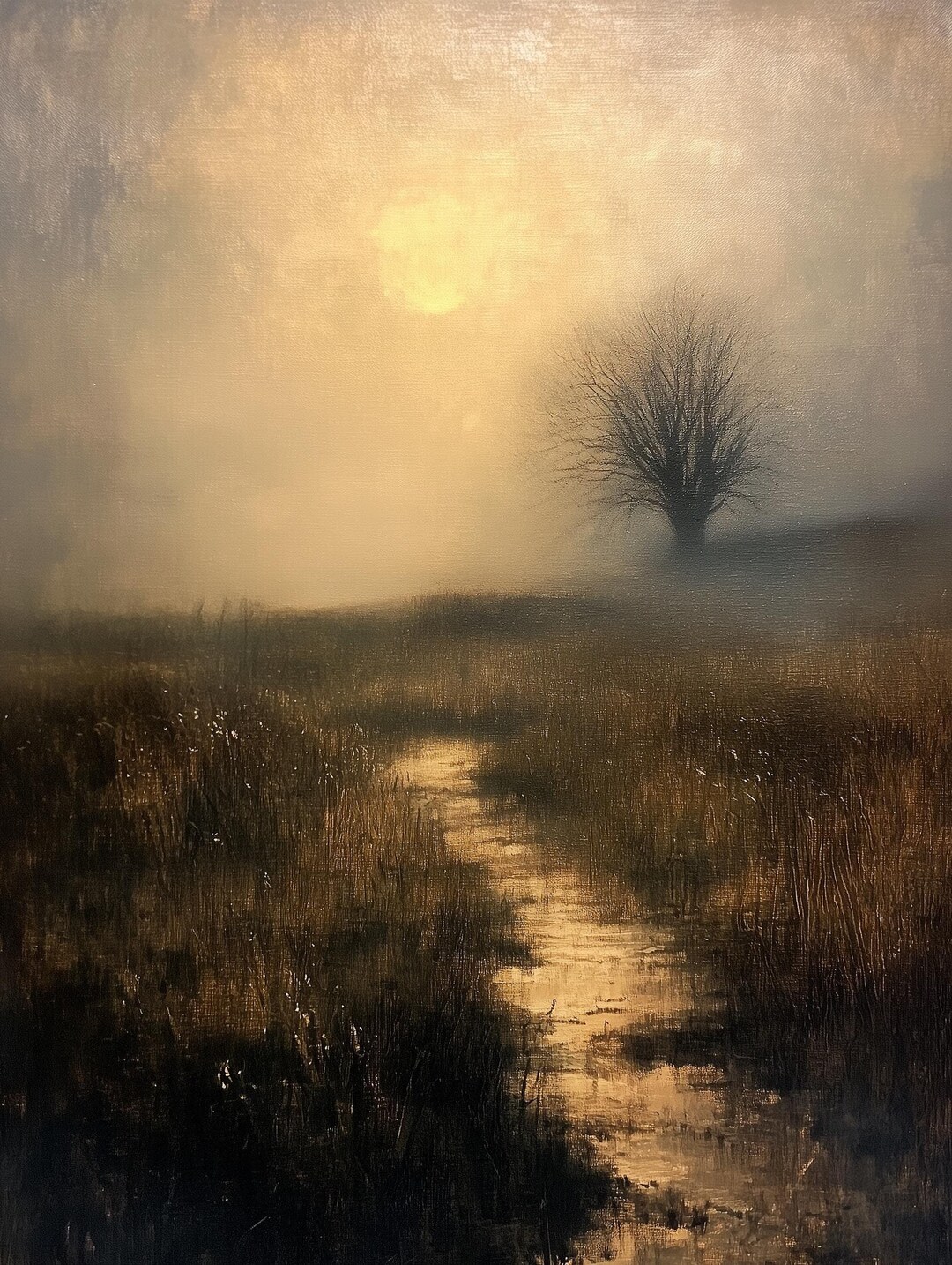 Misty Path Ethereal Landscape Print Signed Original Art Ancient Trees ...