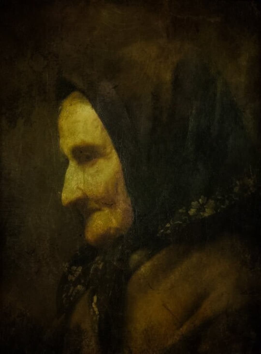 Pendle Witch "old Demdike", Antique Oil Painting Reproduction Print 8 ...