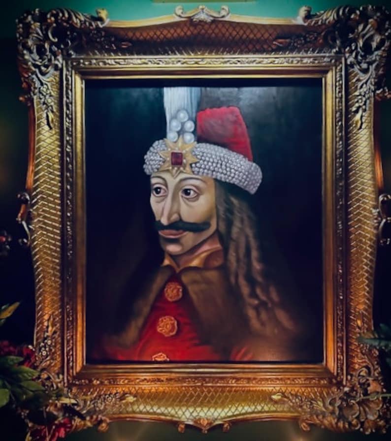 Vlad the Impaler Oil Painting: Gothic Dracula Portrait on Canvas - Etsy
