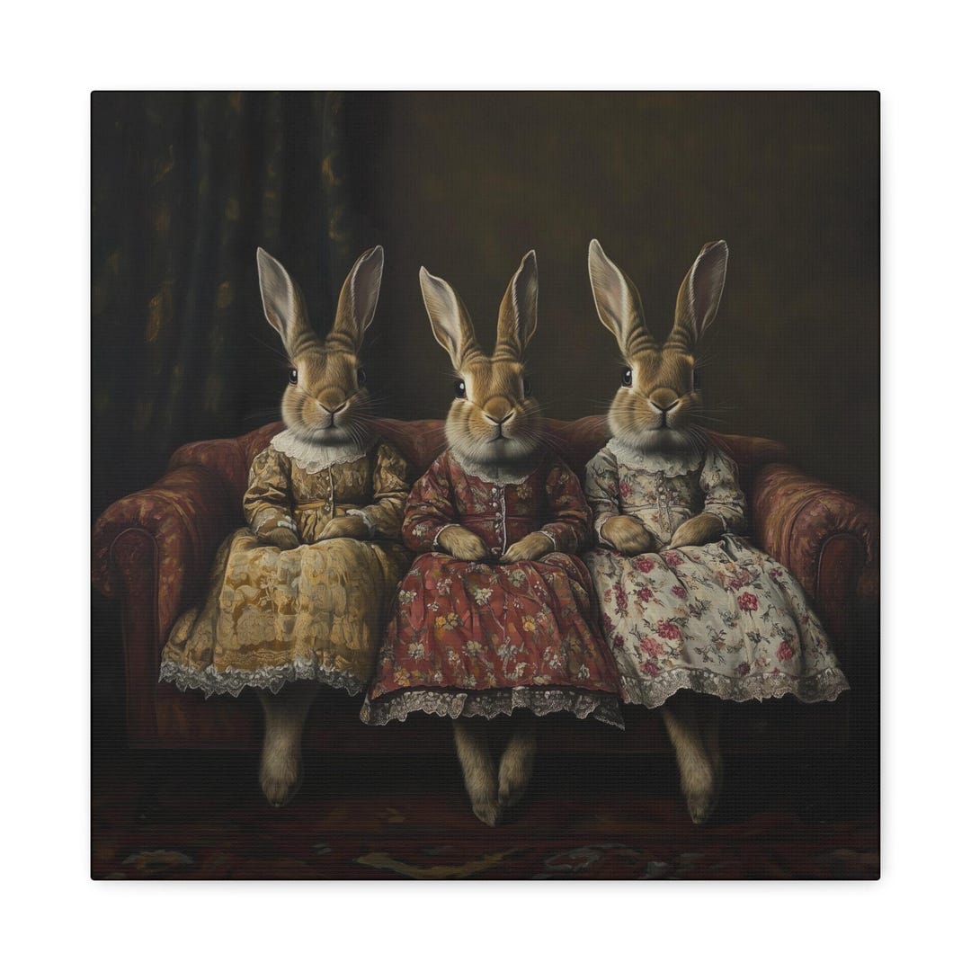 Flopsy, Mopsy, and Cottontail Bunnies Beatrix Potter Original Canvas ...