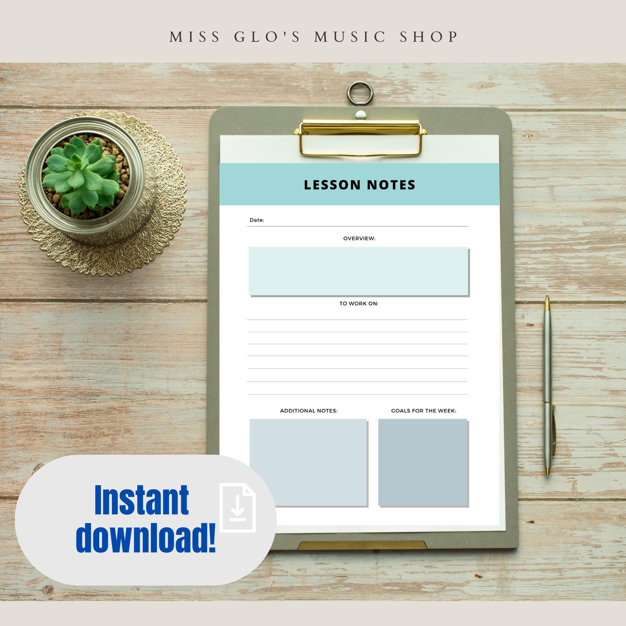Music Lesson Student's Notes Overview Sheet - Etsy