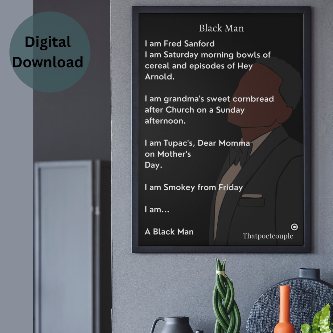 Black Man-poem Wall Art - Etsy