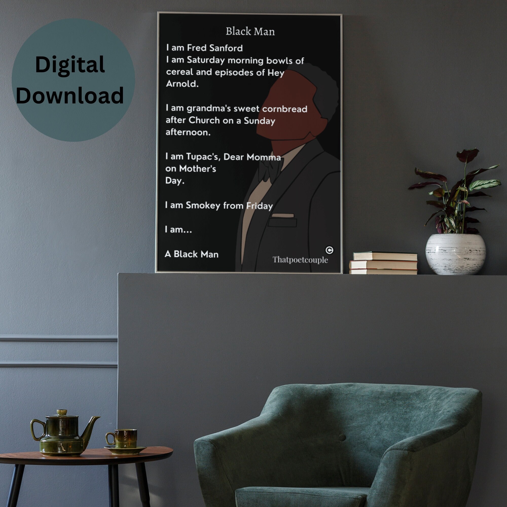 Black Man-poem Wall Art - Etsy