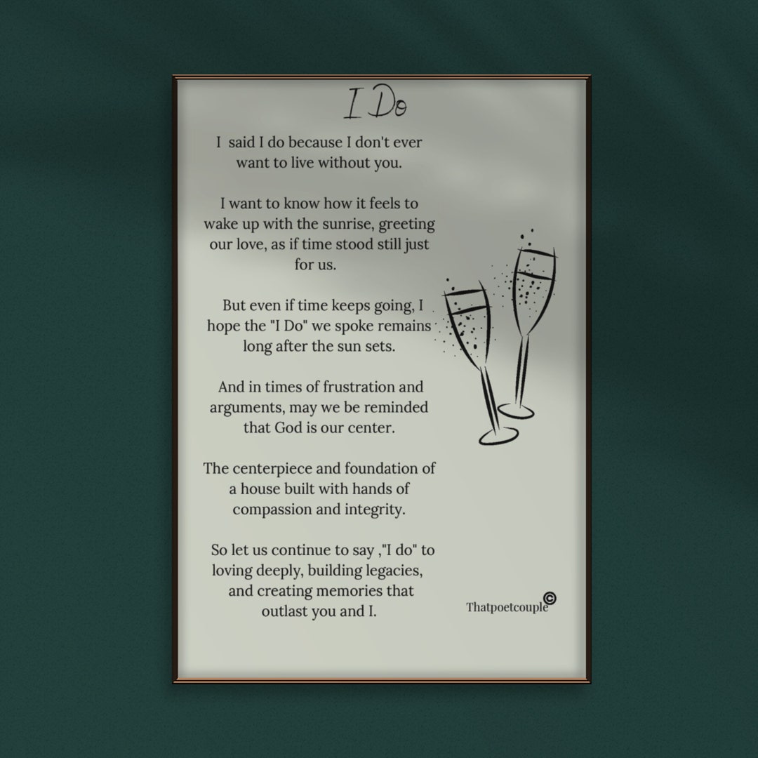 I Do-a Poem on Commitment and Marriage - Etsy