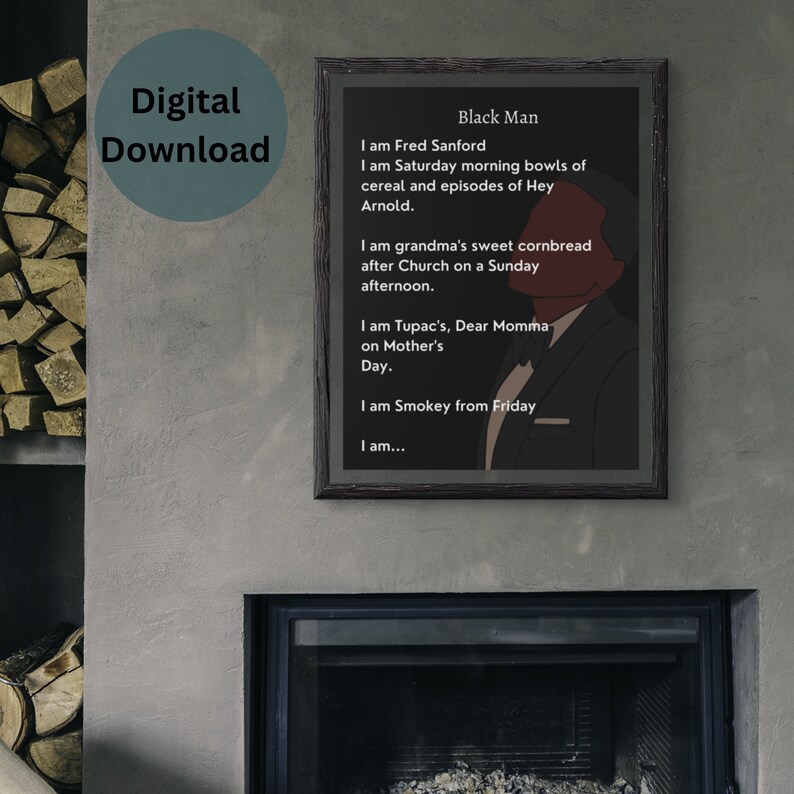 Black Man-poem Wall Art - Etsy