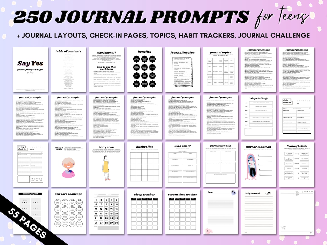 250 Journal Prompts for Teens, Teen Mental Health, Beginners, Deep ...