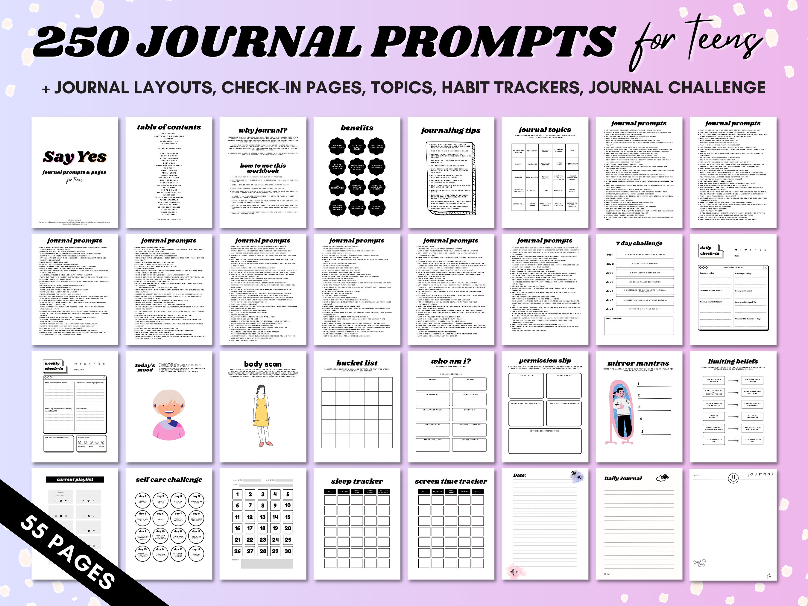250 Journal Prompts for Teens, Teen Mental Health, Beginners, Deep ...