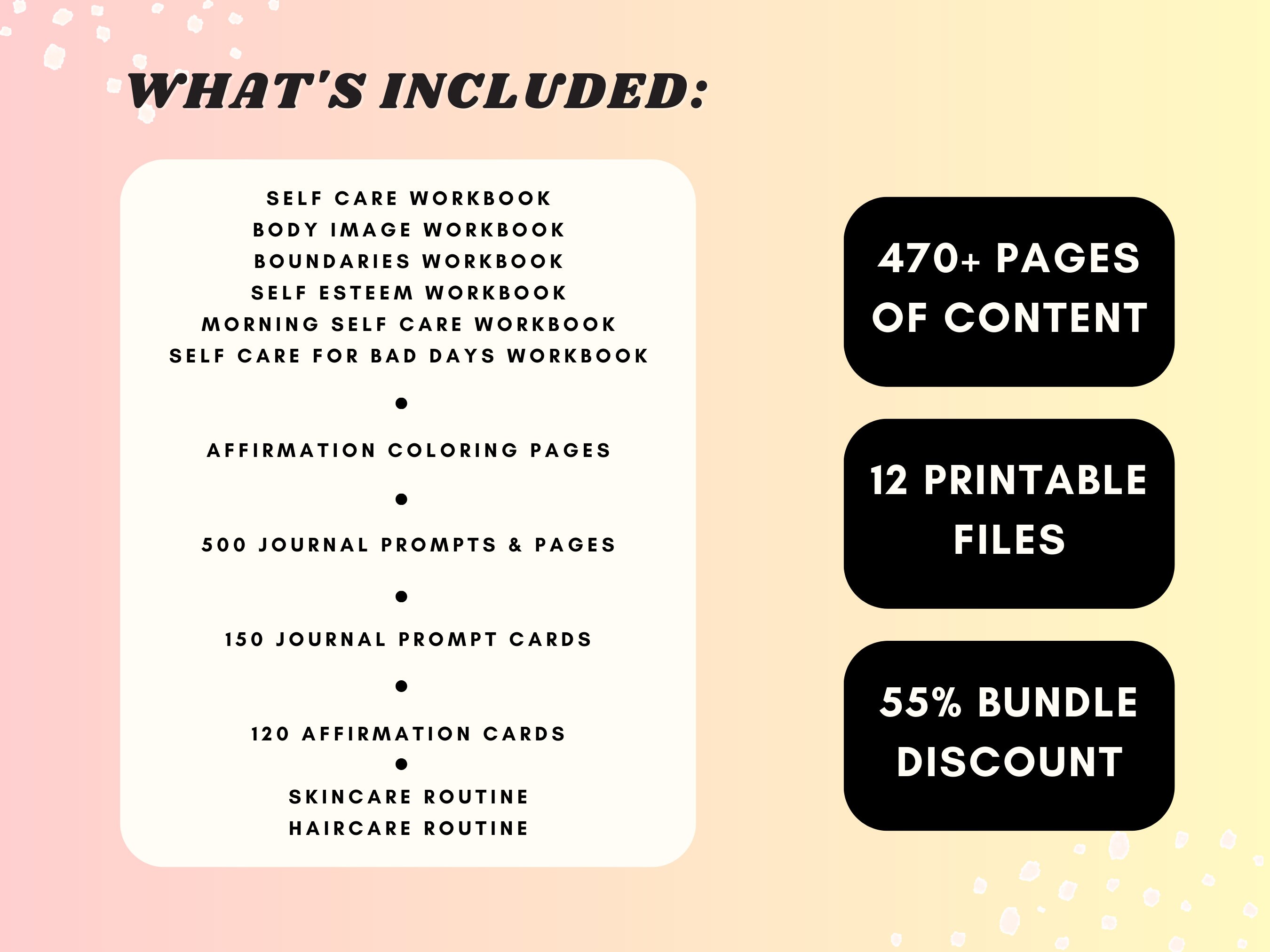 Self Care Mega Bundle, Self Care Workbook, Mental Health, Self Care for ...