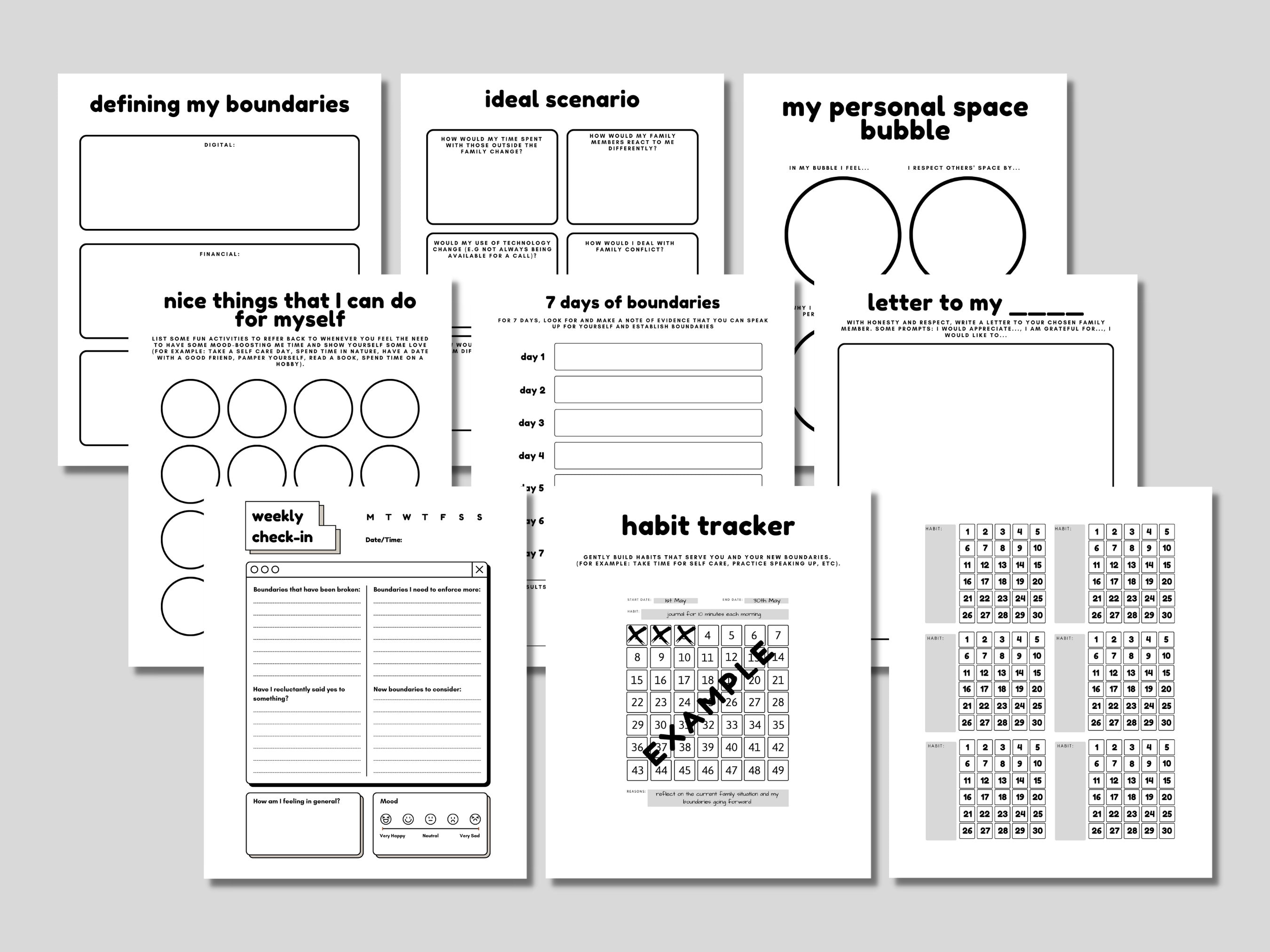 Boundaries in Family Workbook Bundle, Family Boundaries Journal ...